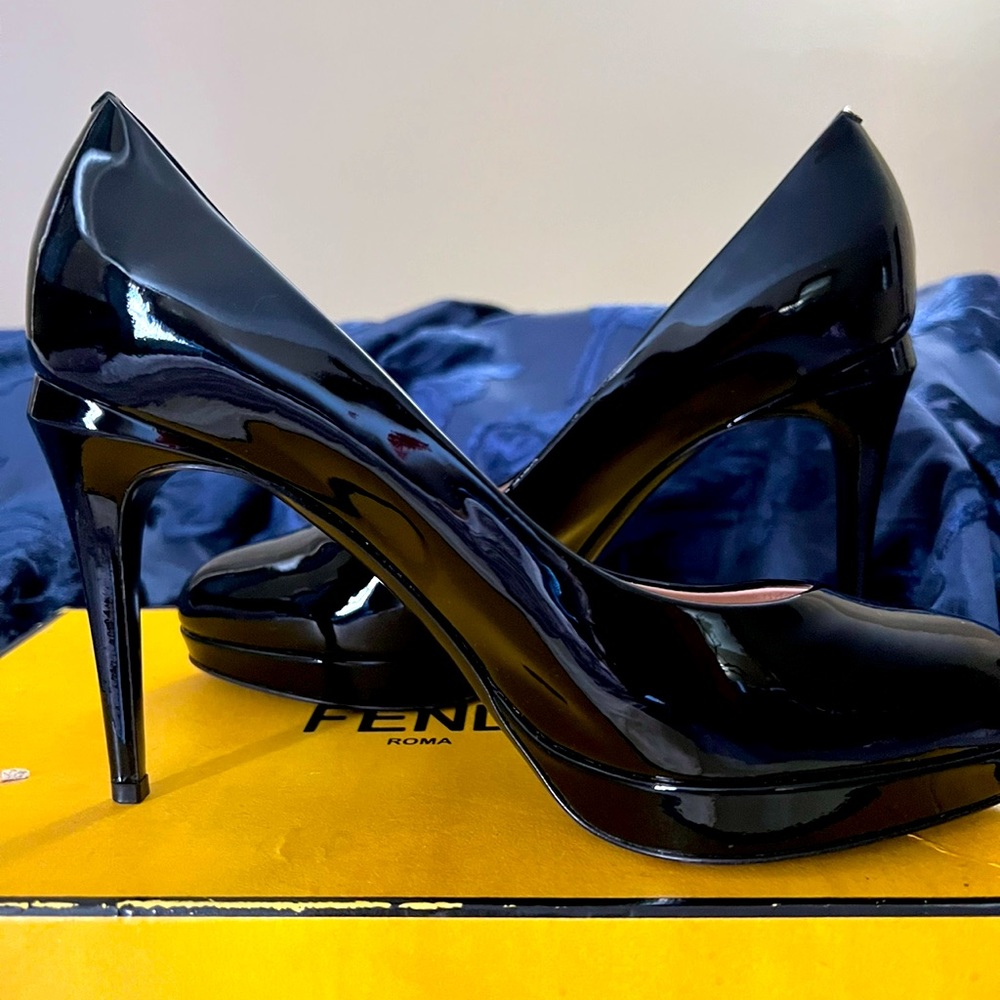 Fendi Patent Leather Platform Pumps. - Gem